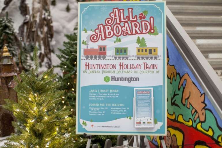 The Holiday Train At The Main Library Has A Castle, A Massive Waterfall ...